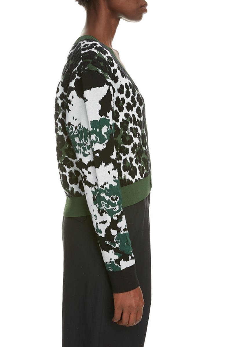 KENZO Leopard Jacquard Crop Cardigan | Nordstrom
