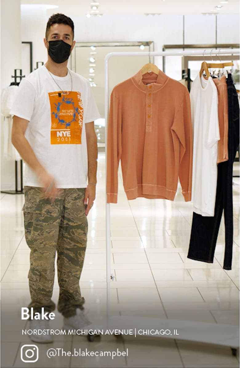 Goodlife Sun-Faded Micro Terry Quarter Button Pullover | Nordstromrack