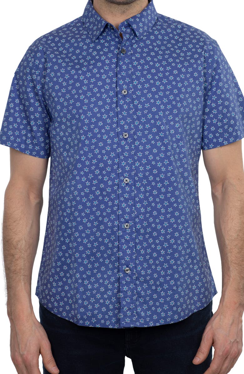 Slate & Stone SLATE AND STONE Slim Fit Star Print Short Sleeve Shirt ...