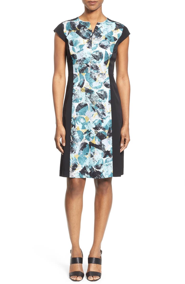 Classiques Entier® Zip Front Stretch Silk Sheath Dress | Nordstrom