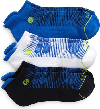Zella 3-Pack Motion Pattern Cotton Blend Ankle Socks | Nordstrom