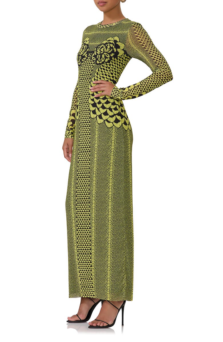AFRM Didi Long Sleeve Mesh Maxi Dress | Nordstromrack