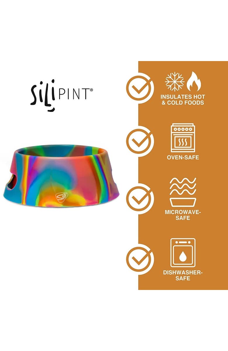 Silipint Aquafur Silicone 18Oz Dog Bowl, Colapsible/Foldable, Hippie ...