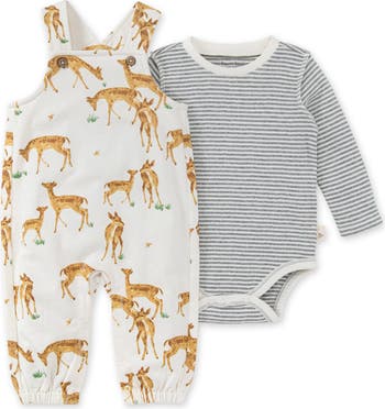 Burt's Bees Baby Little Deer French Terry Jumpsuit & Bodysuit Set ...
