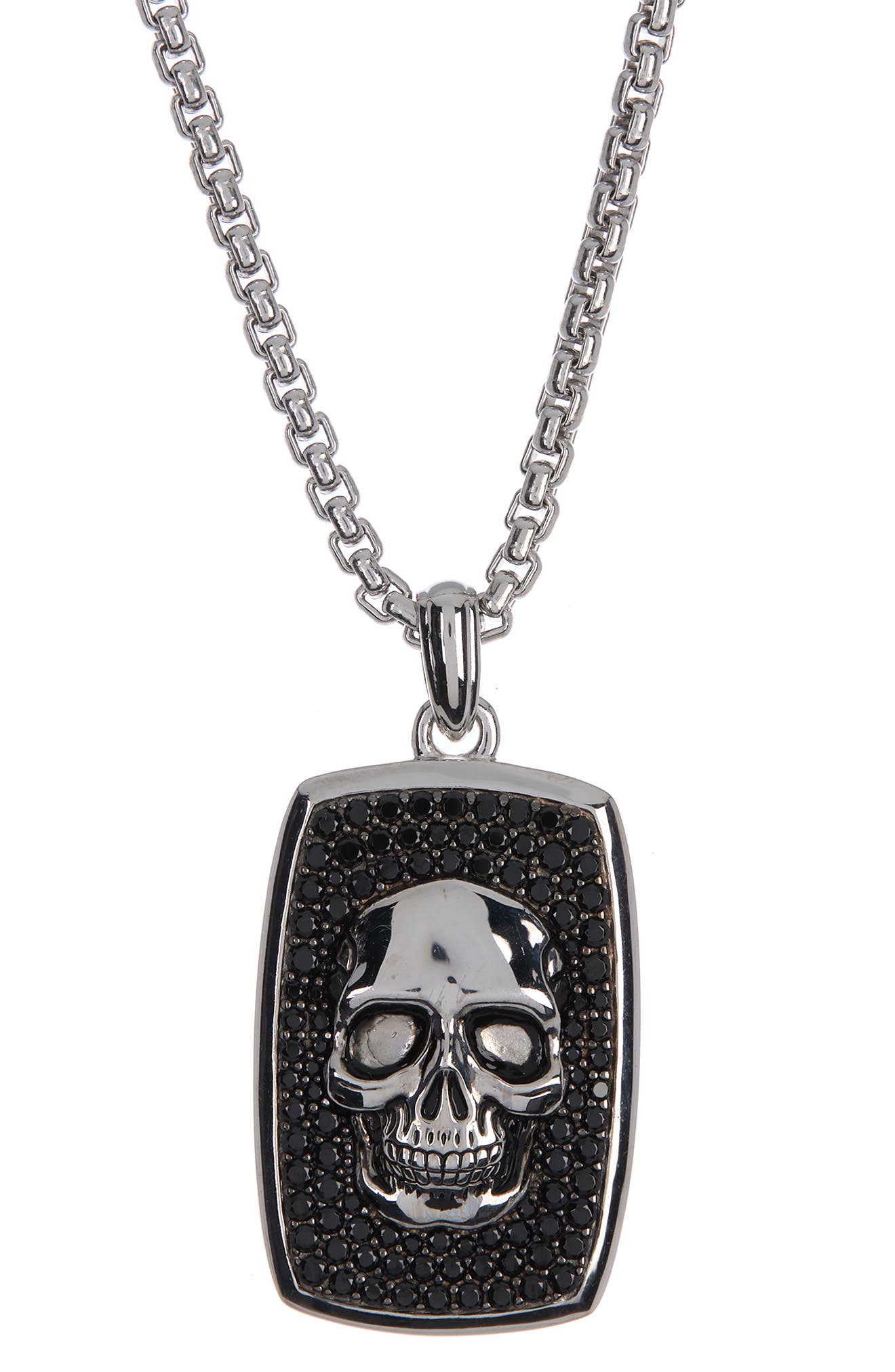 EFFY Sterling Silver Skull Crystal Necklace | Nordstromrack