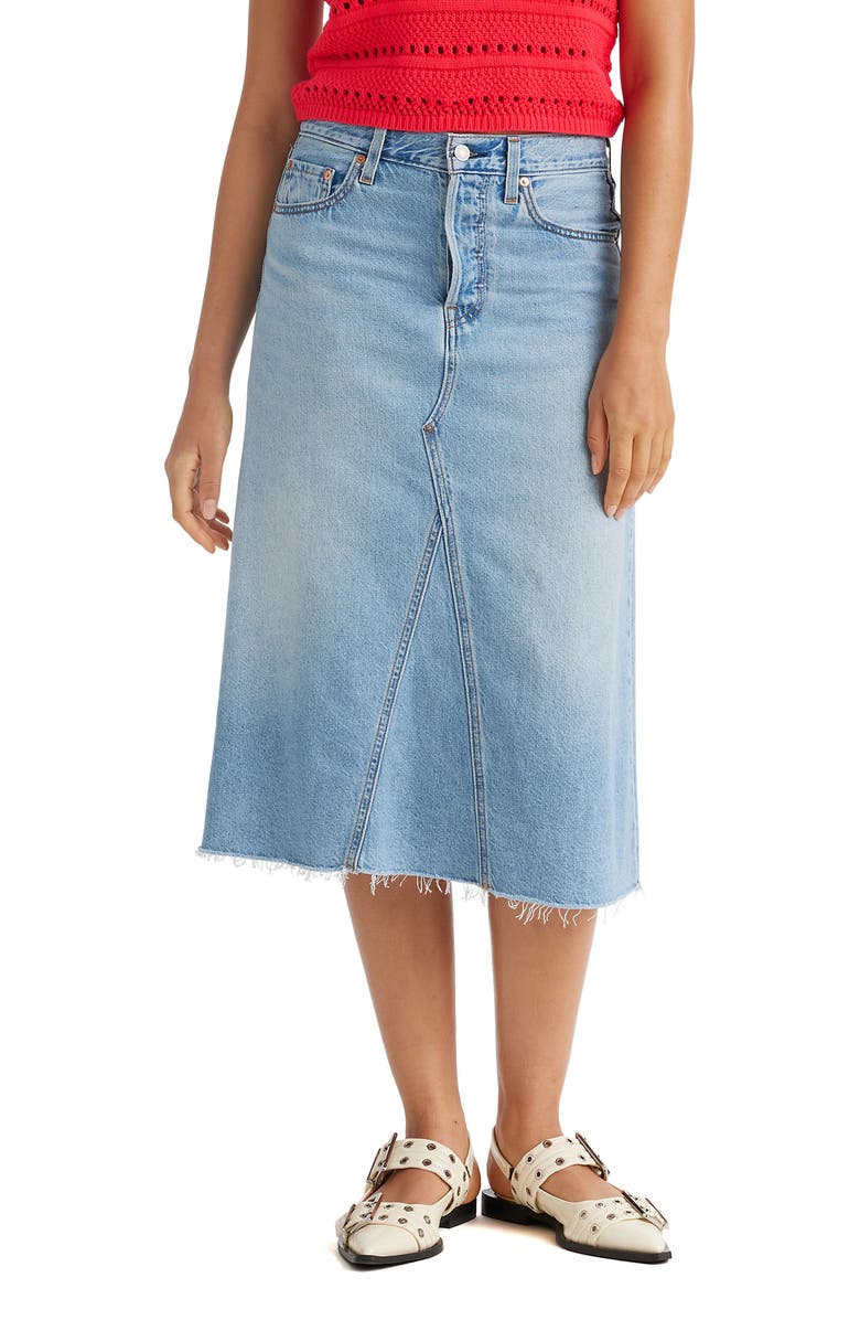 Levi's High Waist Decon Denim Midi Skirt | Nordstromrack