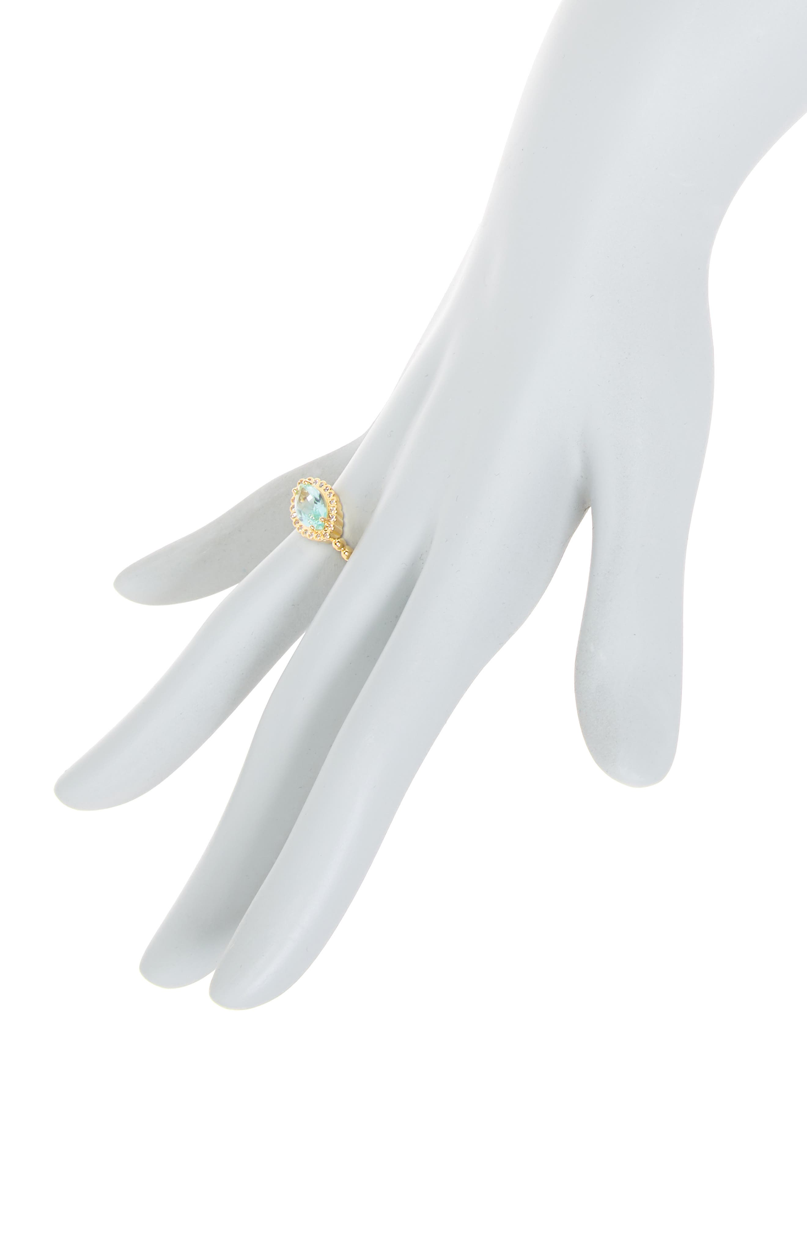 RIVKA FRIEDMAN 18K Gold Clad Marquise Cut Blue Crystal East West Ring ...