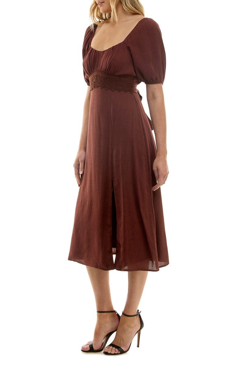 Row A Crochet Trim Fit & Flare Midi Dress | Nordstromrack