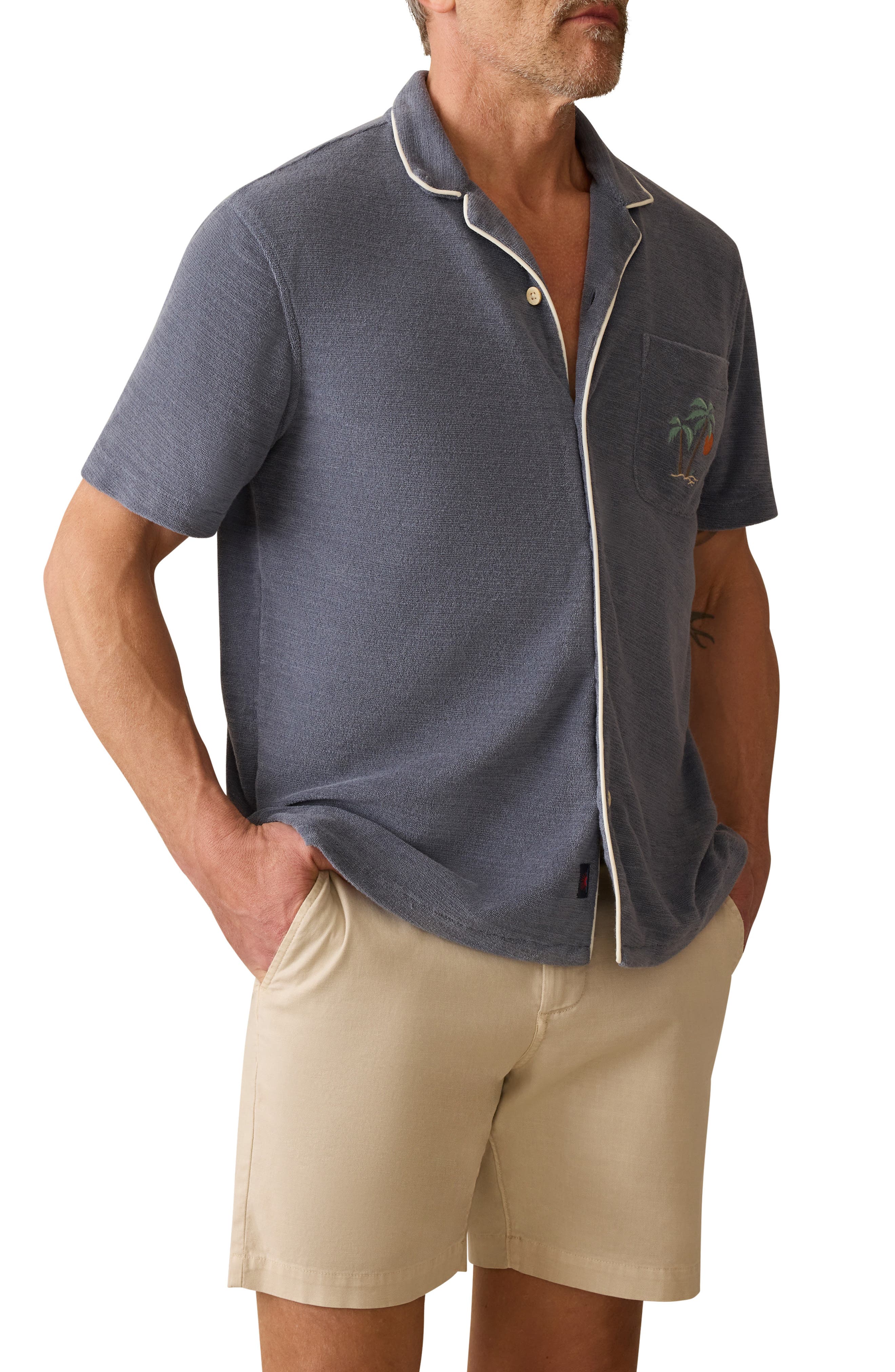 Faherty Cabana Terry Cloth Camp Shirt | Nordstrom