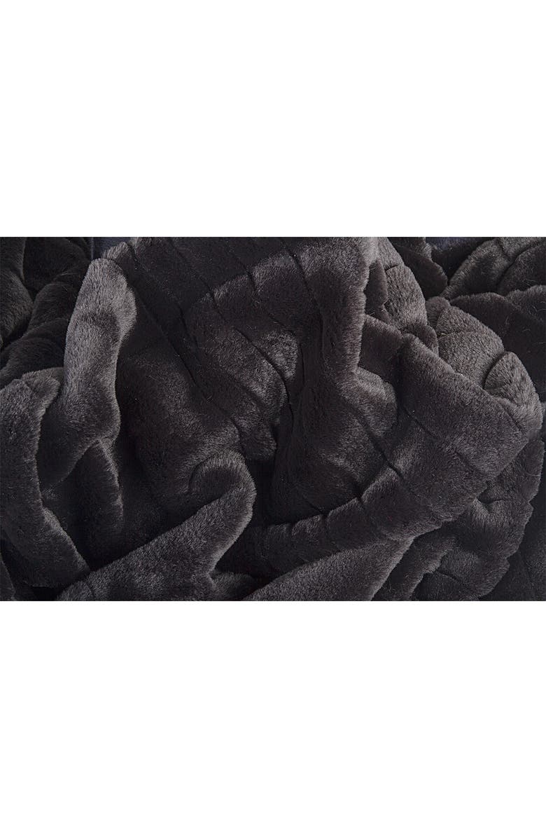 LUXE Nixon Black Faux Fur Throw - 50" x 60" | Nordstromrack