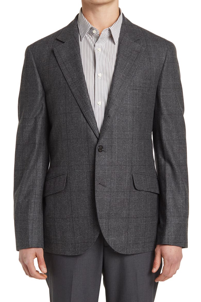Plaid Print Two Button Notch Lapel Wool Blend Sport Coat (Men ...