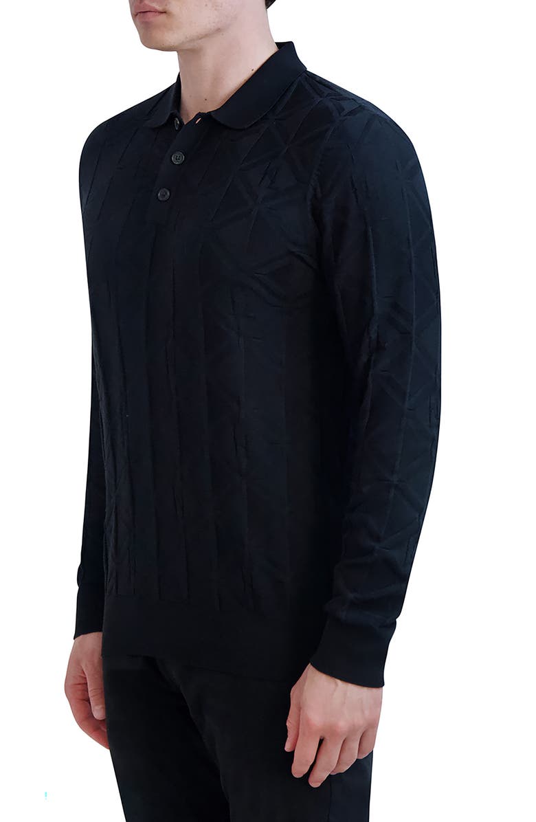 KARL LAGERFELD PARIS Long Sleeve Cotton & Modal Sweater Polo ...