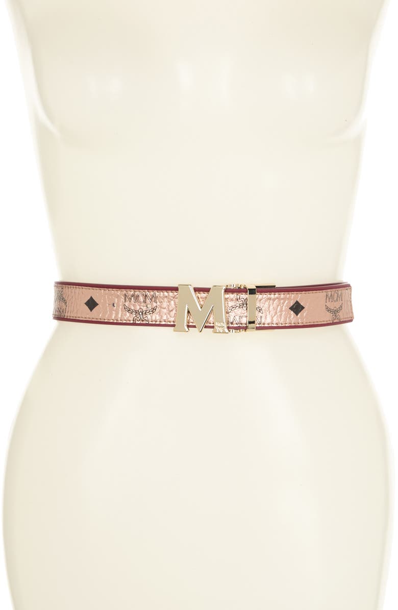 MCM Metallic Flat Leather Belt | Nordstromrack