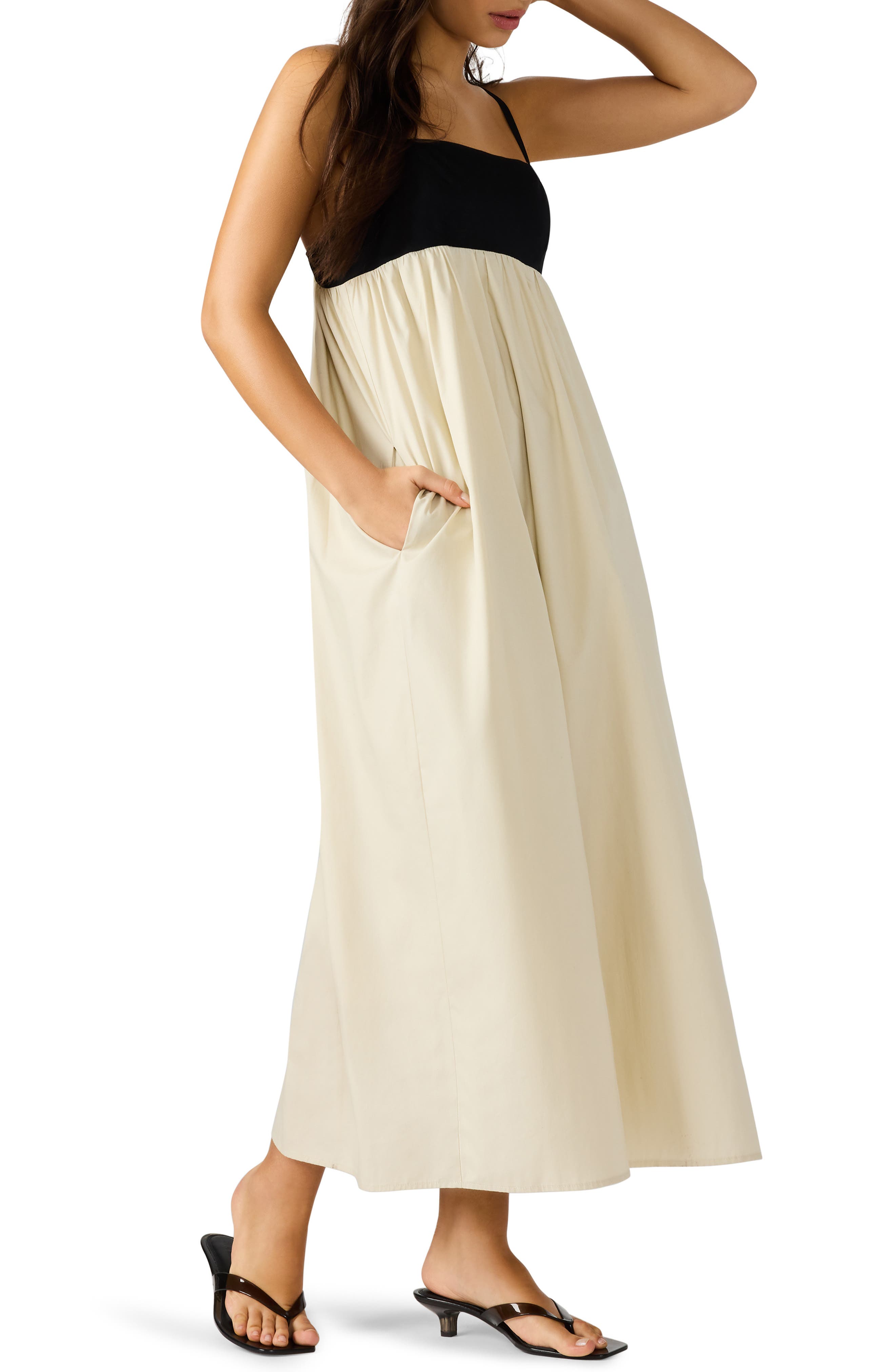 Steve Madden Emmaline Empire Waist Cotton Poplin Maxi Dress | Nordstromrack
