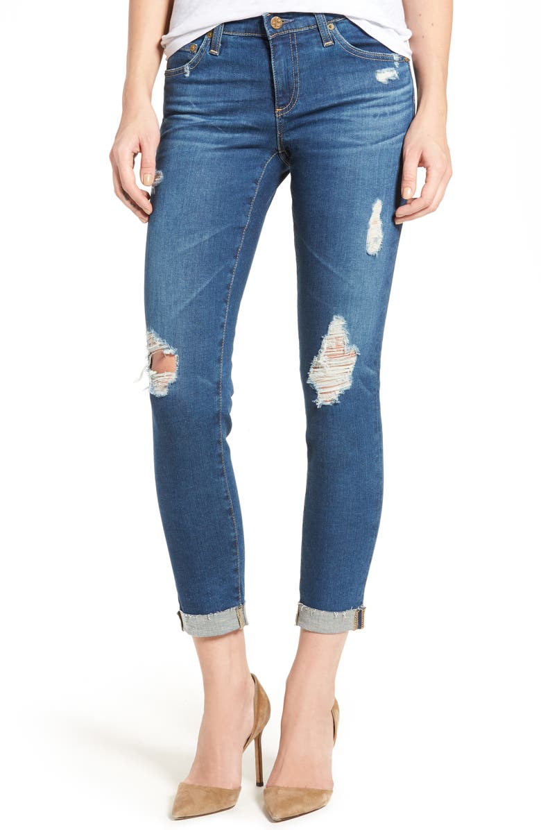 AG The Stilt Roll Cuff Cigarette Leg Jeans | Nordstromrack