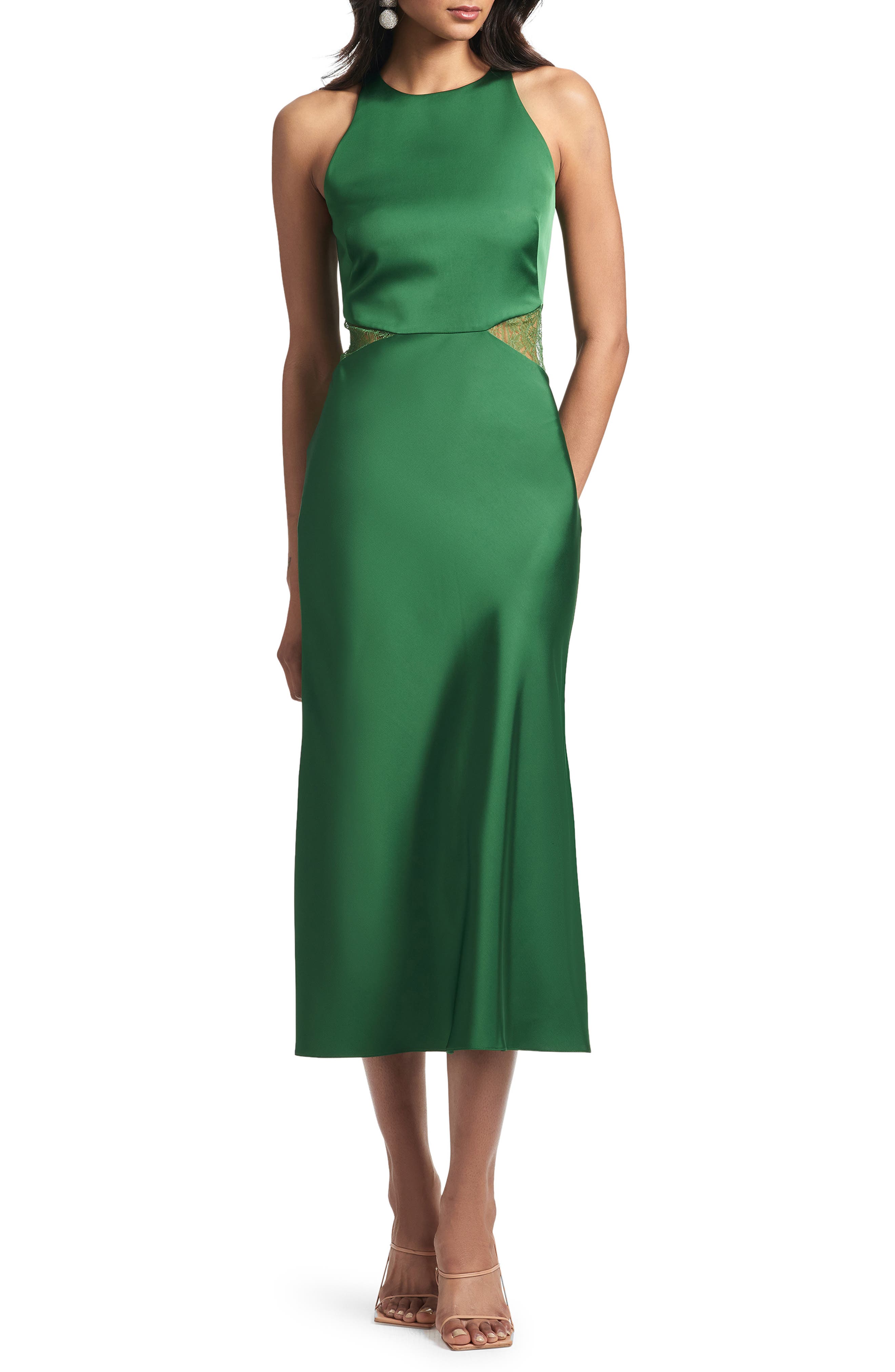Sachin & Babi Drew Lace Cutout Satin Crepe Dress | Nordstrom
