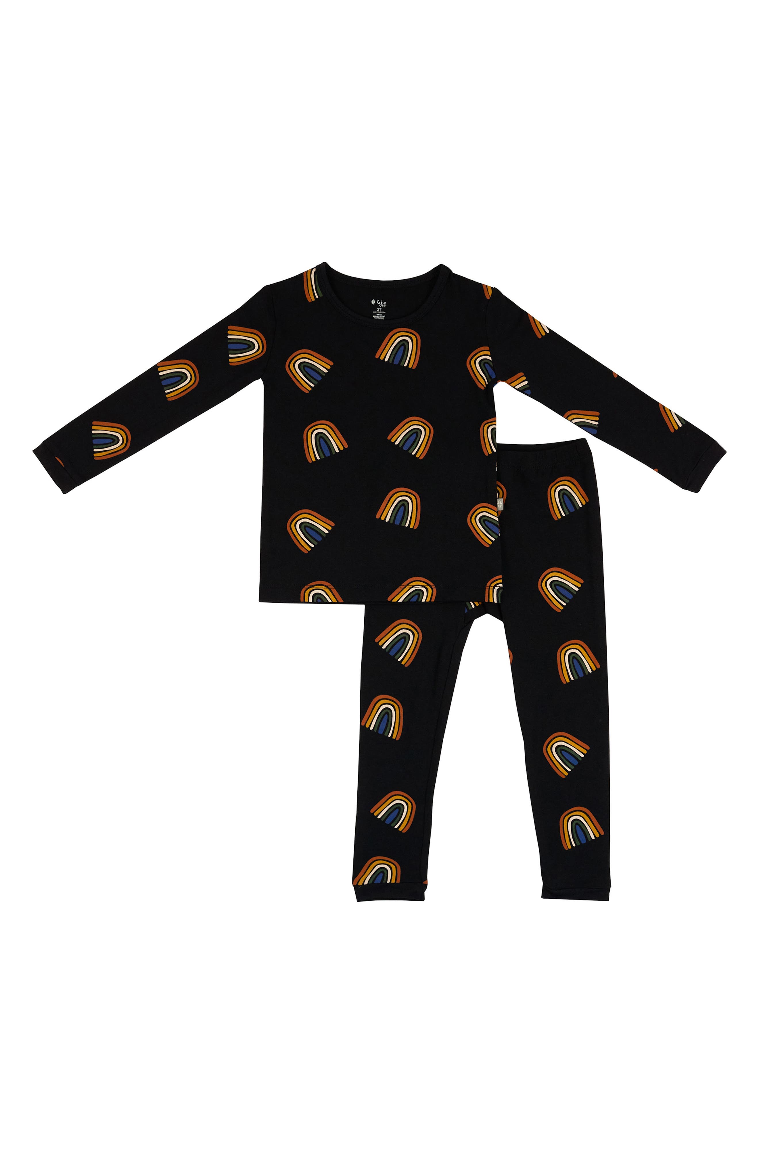 Kyte BABY Kids' Rust Rainbow on Midnight Fitted Two-Piece Pajamas ...