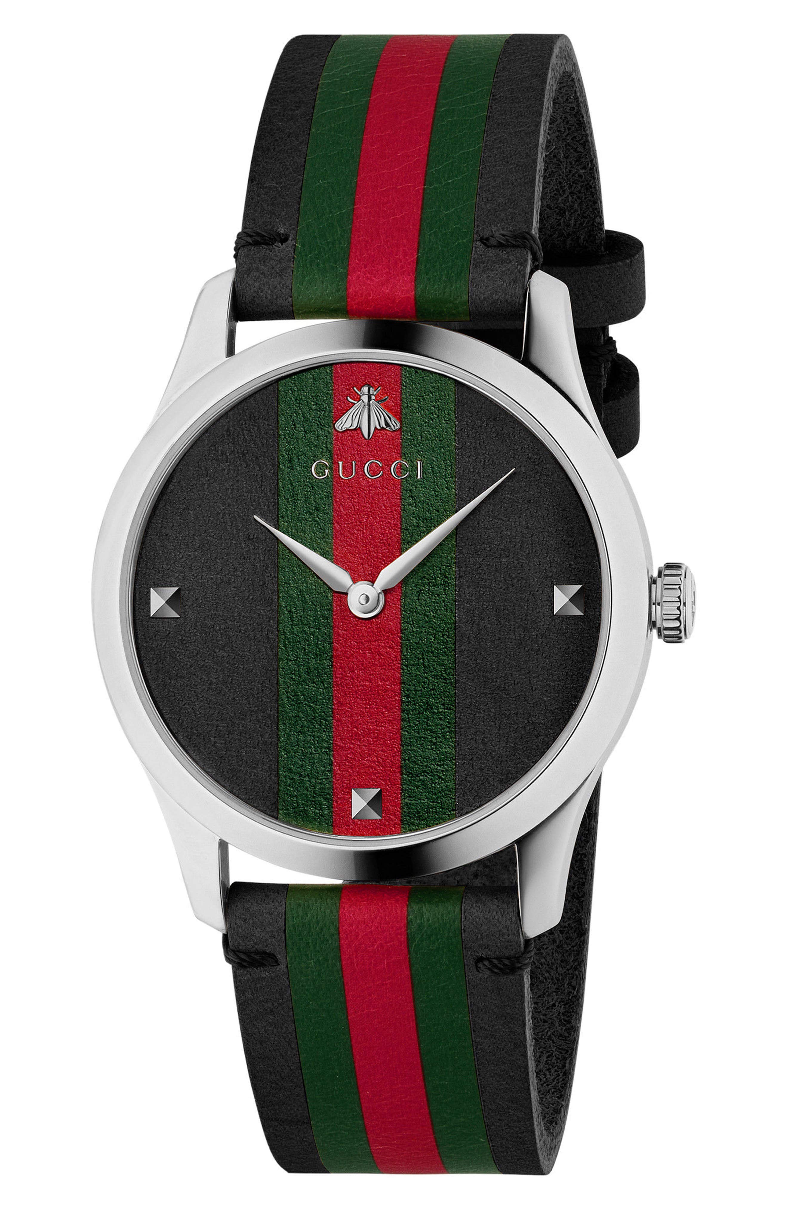 Gucci G-Timeless Leather Strap Watch, 38mm | Nordstrom