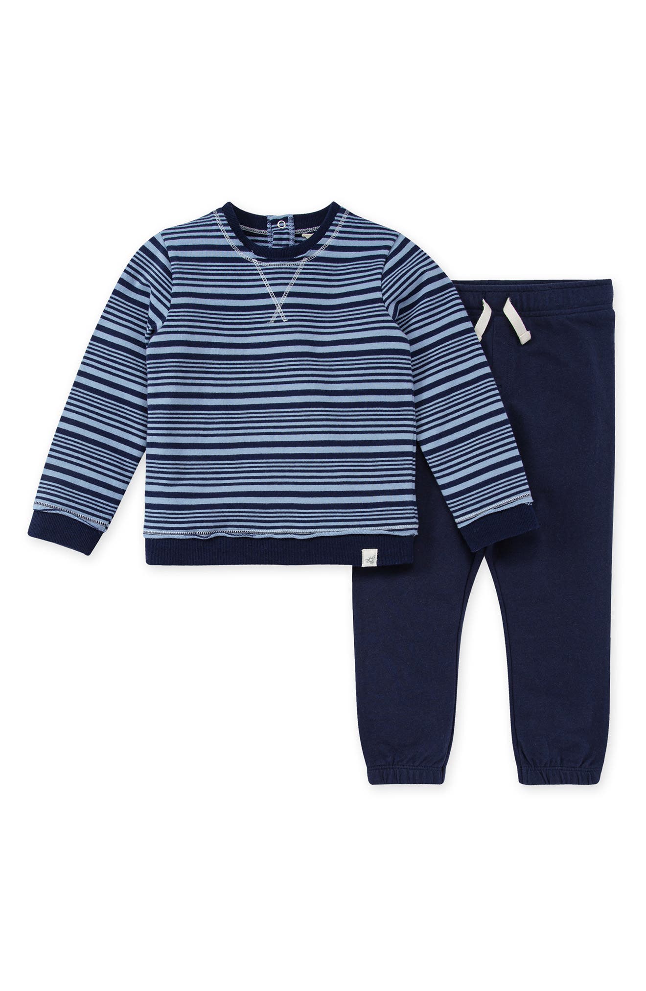 Burt's Bees Baby Kids' French Terry Two-Tone Stripe Set | Nordstromrack