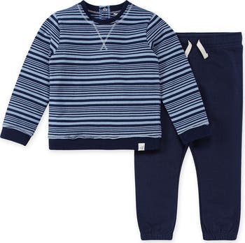 Burt's Bees Baby Kids' French Terry Two-Tone Stripe Set | Nordstromrack