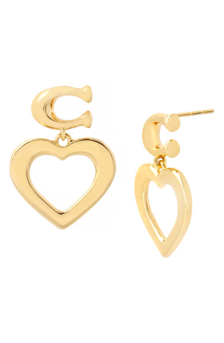 COACH Logo Open Heart Drop Earrings | Nordstromrack