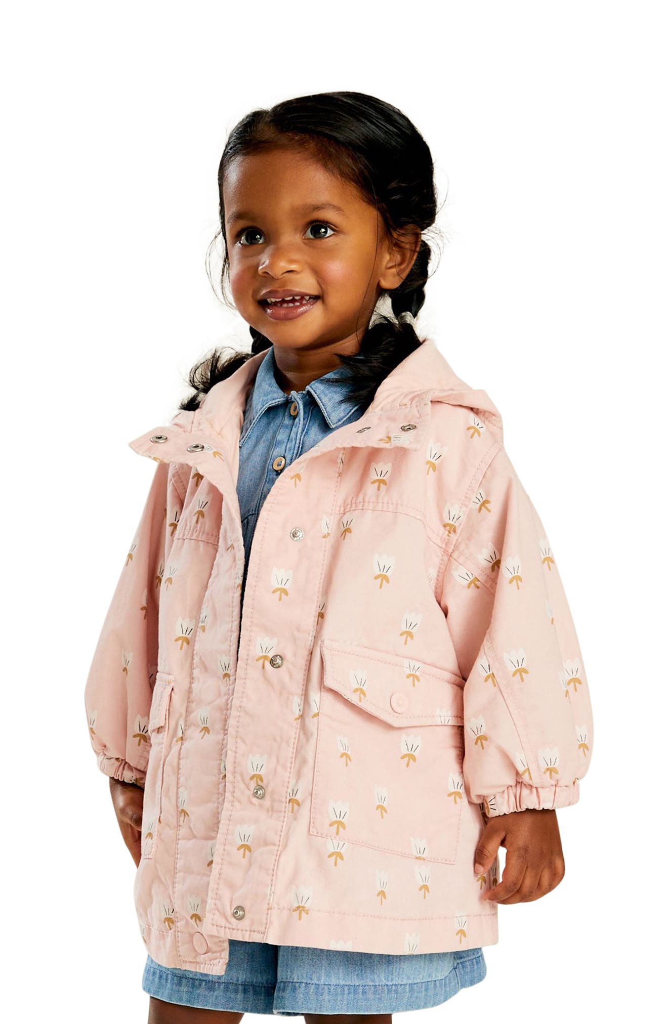 NEXT Kids' Floral Water Resistant Hooded Jacket | Nordstrom