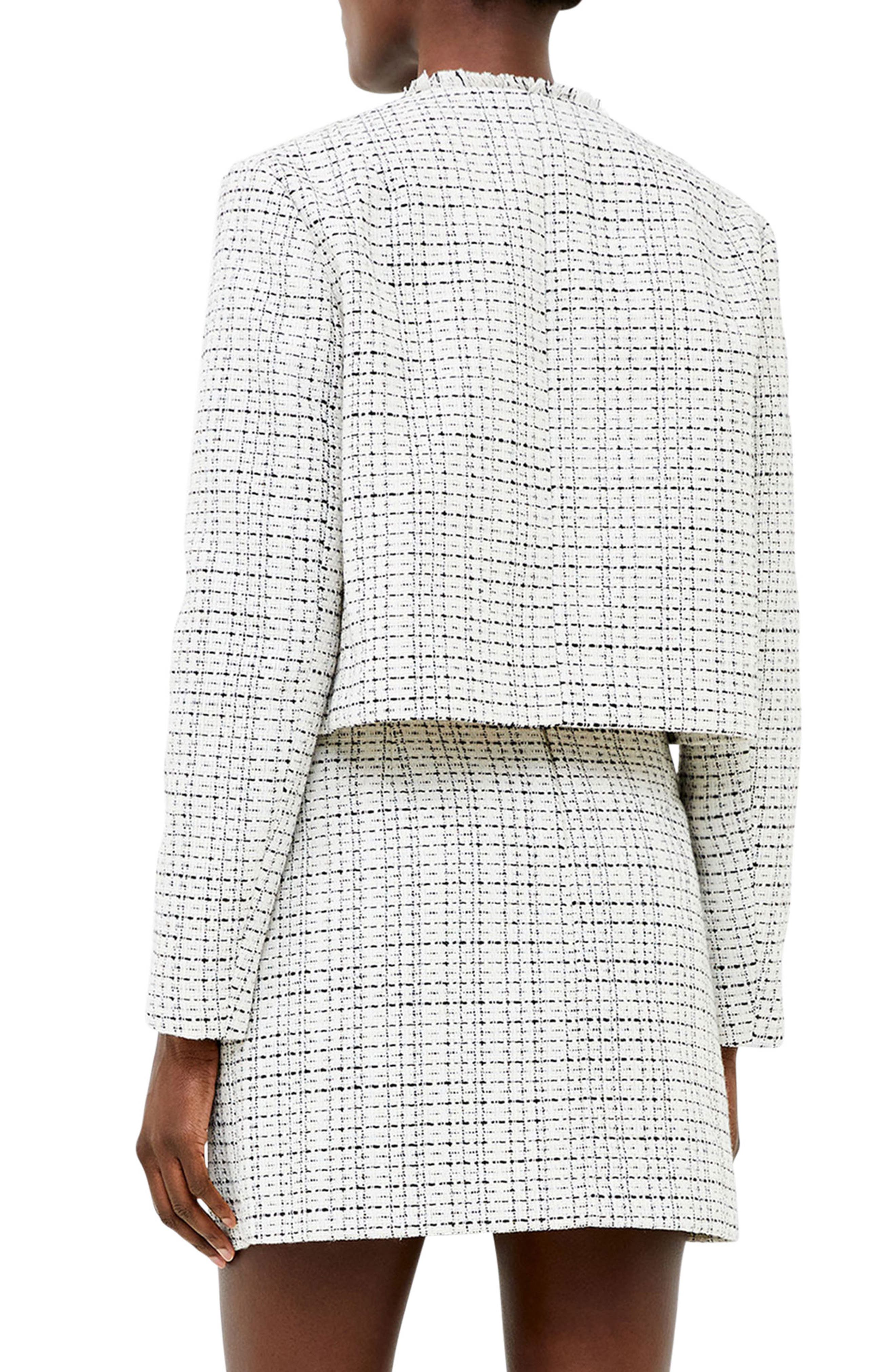 French Connection Effie Fringe Detail Tweed Jacket | Nordstrom