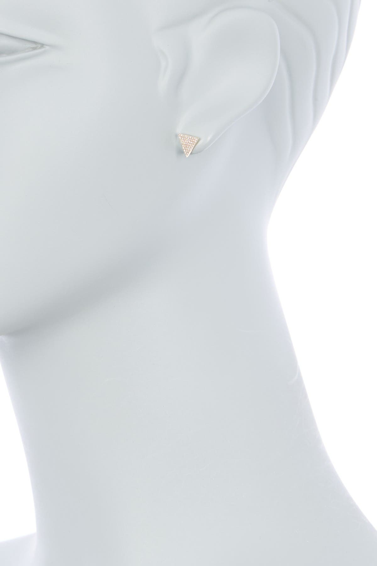 RON HAMI 14K Yellow Gold Pave Diamond Triangle Stud Earrings - 0.24 ctw ...