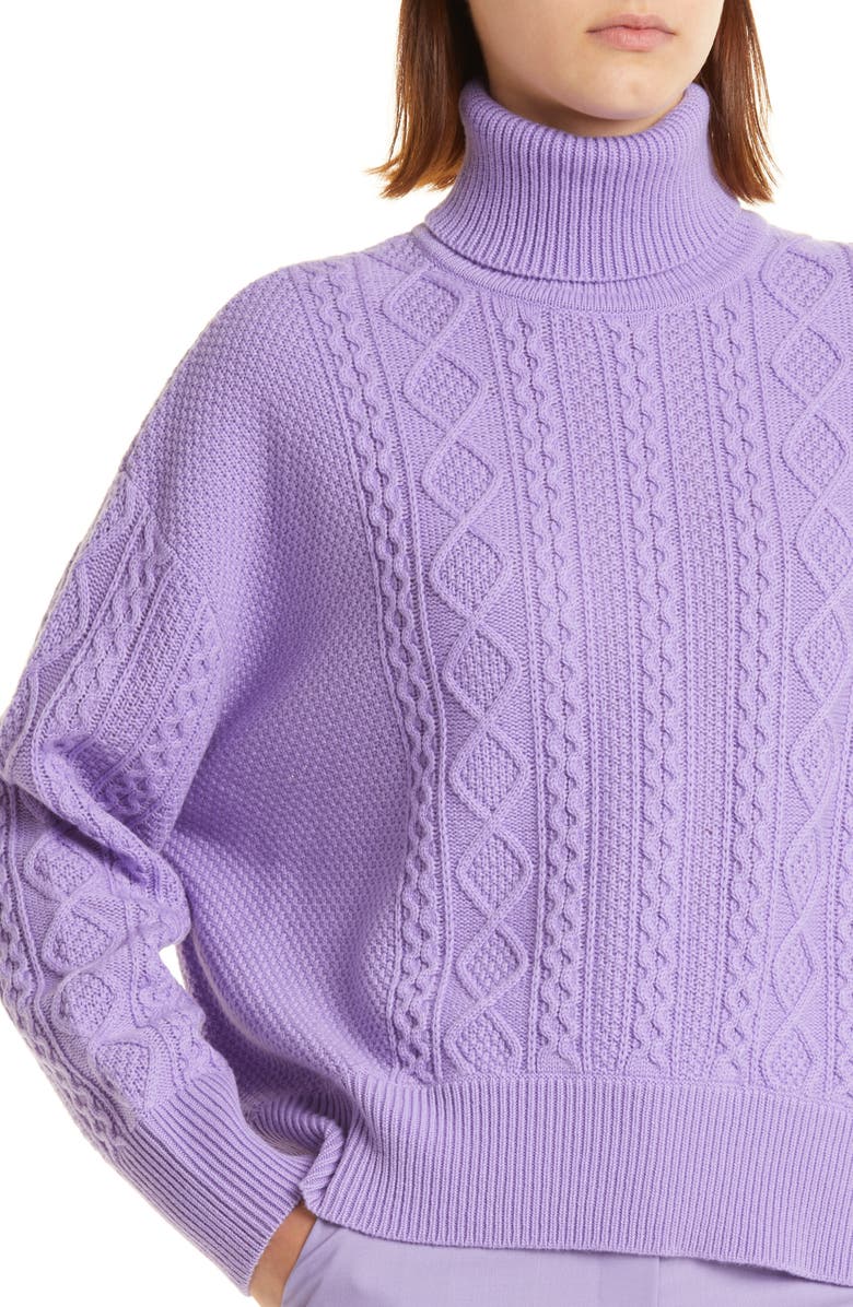BOSS Fexica Turtleneck Cable Knit Wool & Cashmere Sweater | Nordstrom