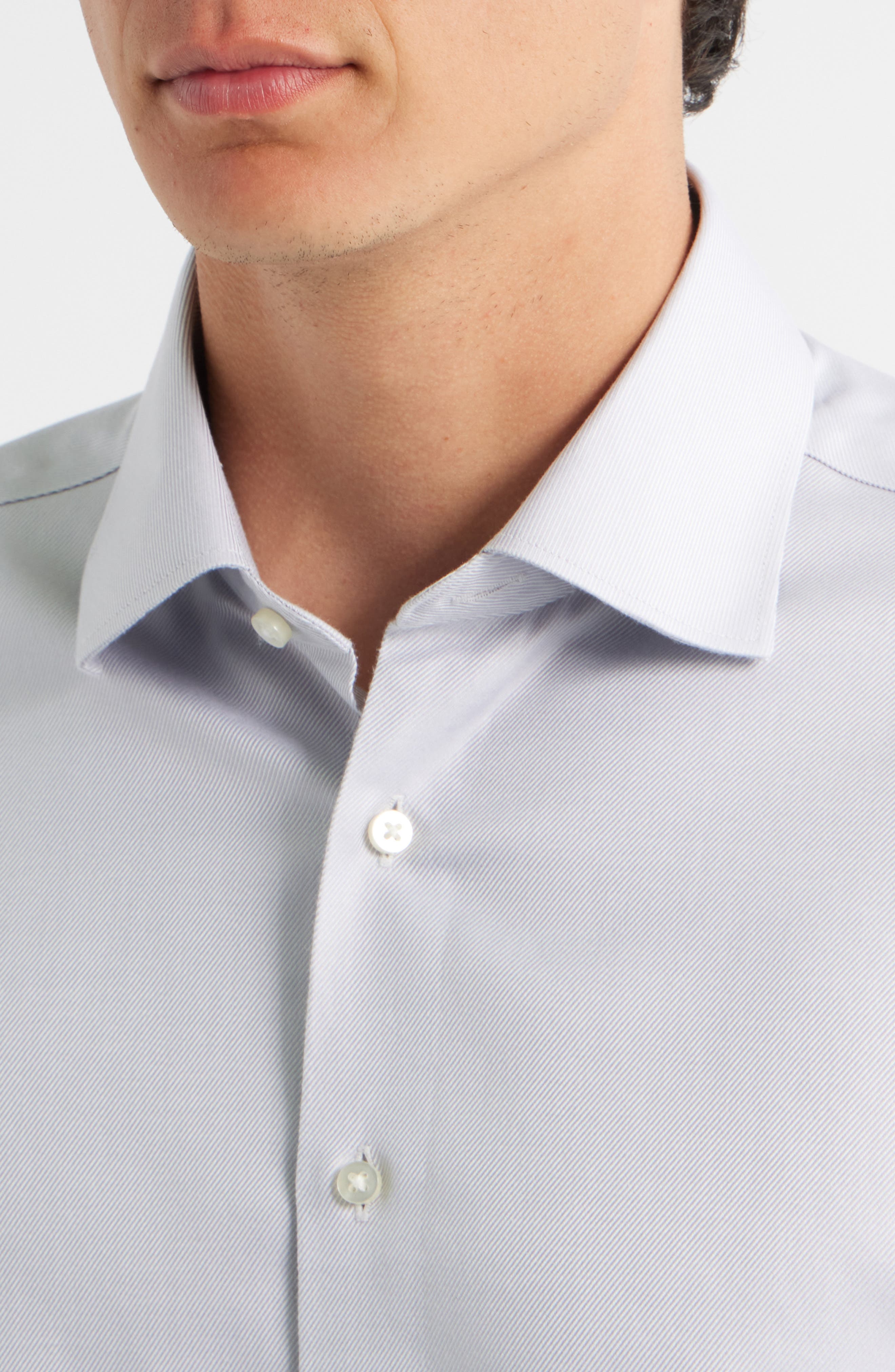 1863 by Eterna Royal Twill Slim Fit Solid Non-Iron Cotton Dress Shirt ...