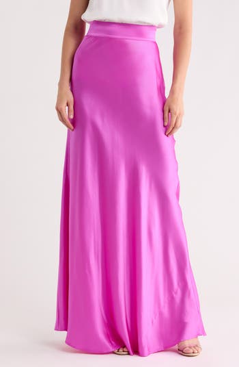 L'AGENCE Ryker Bias Cut Silk Maxi Skirt | Nordstromrack