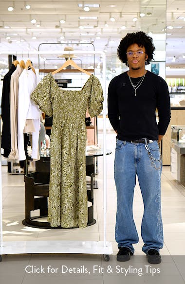 1.STATE Print Puff Sleeve Maxi Dress | Nordstromrack