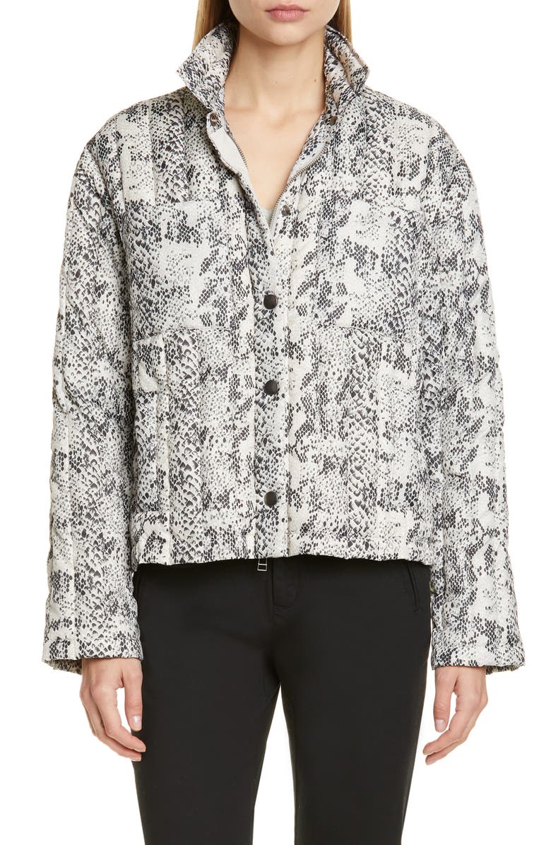 ATM Anthony Thomas Melillo Snake Print Boxy Down Puffer Jacket ...