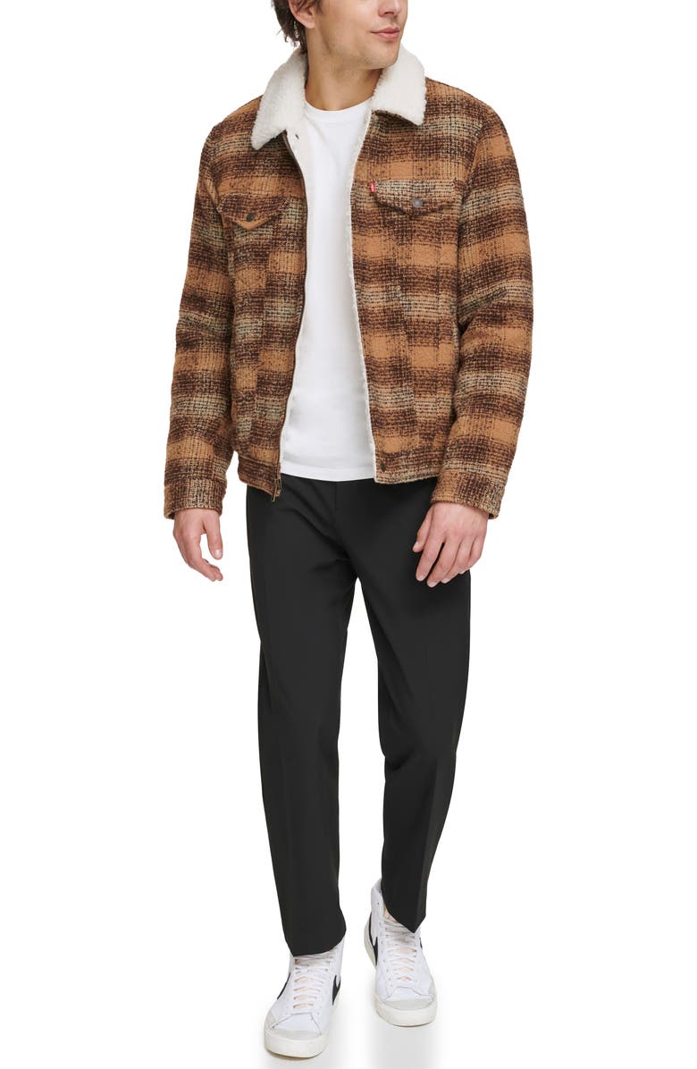 Levi's® Plaid Faux Shearling Lined Trucker Jacket | Nordstrom