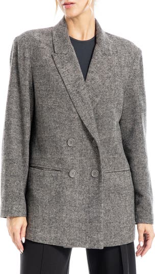 MAX STUDIO Oversize Double Breasted Tweed Jacket | Nordstromrack