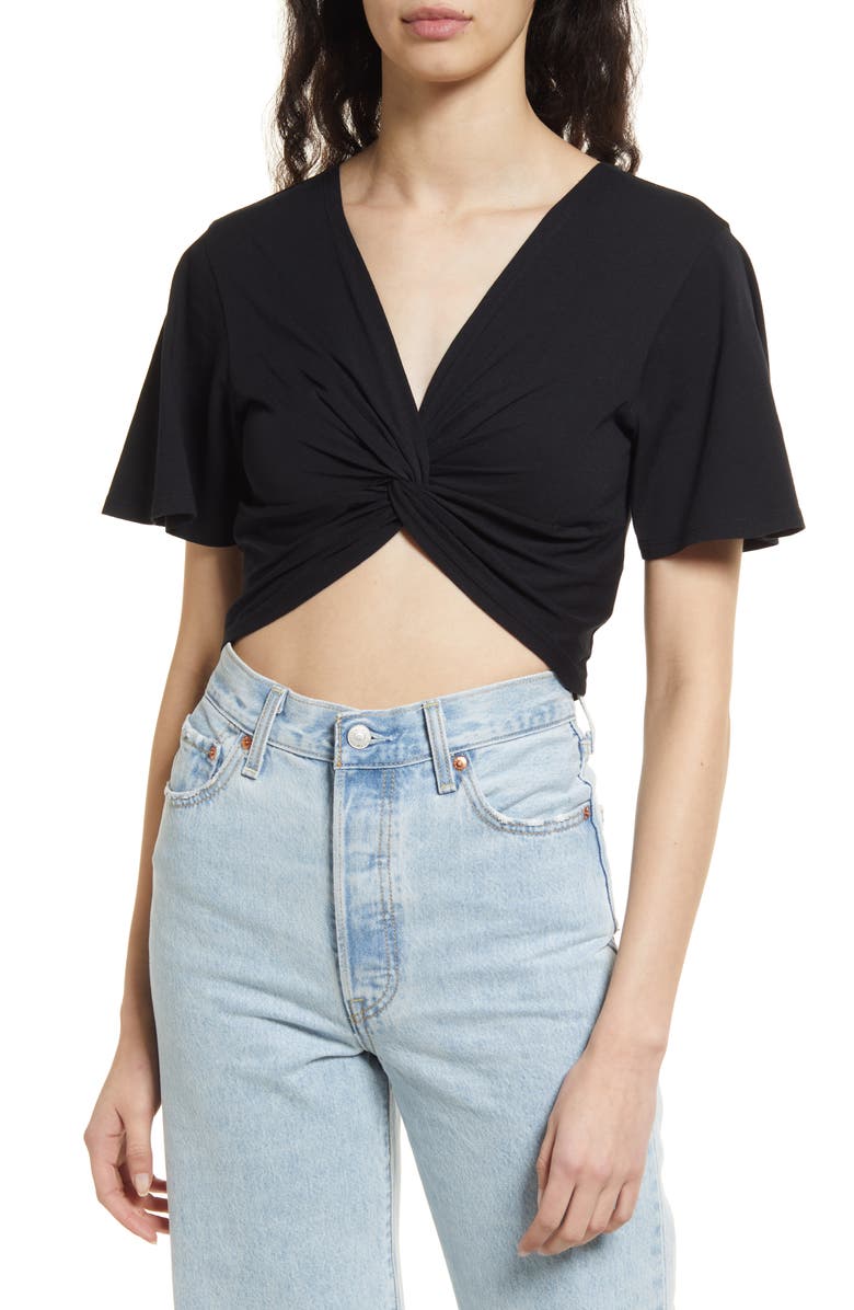 Melrose and Market Knot Front Crop Top | Nordstromrack