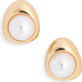 NORDSTROM RACK Faux Pearl Button Stud Earrings | Nordstromrack