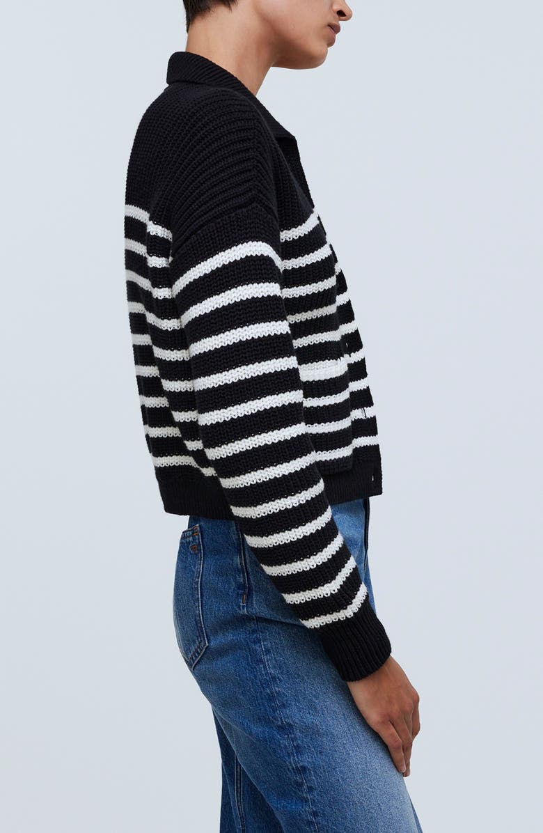 Madewell Melanie Stripe Cotton Crop Cardigan Sweater | Nordstromrack