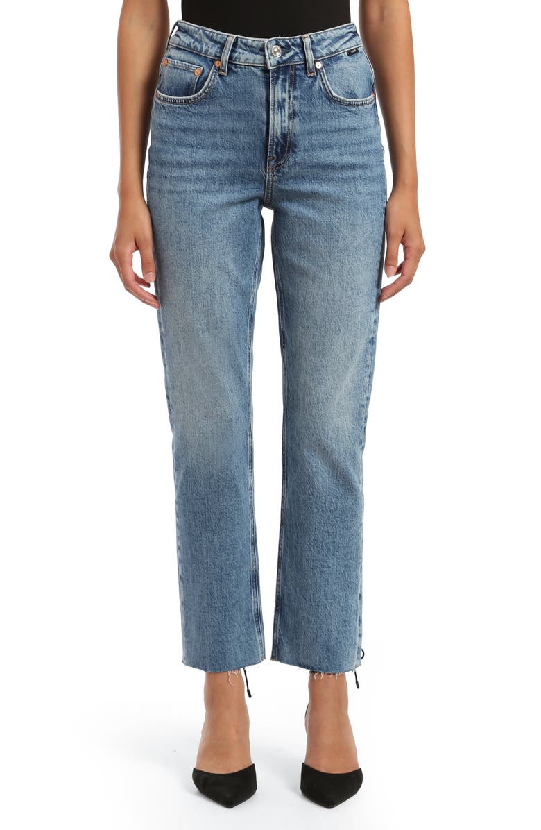 Mavi Jeans New York Raw Hem High Waist Straight Leg Jeans | Nordstromrack
