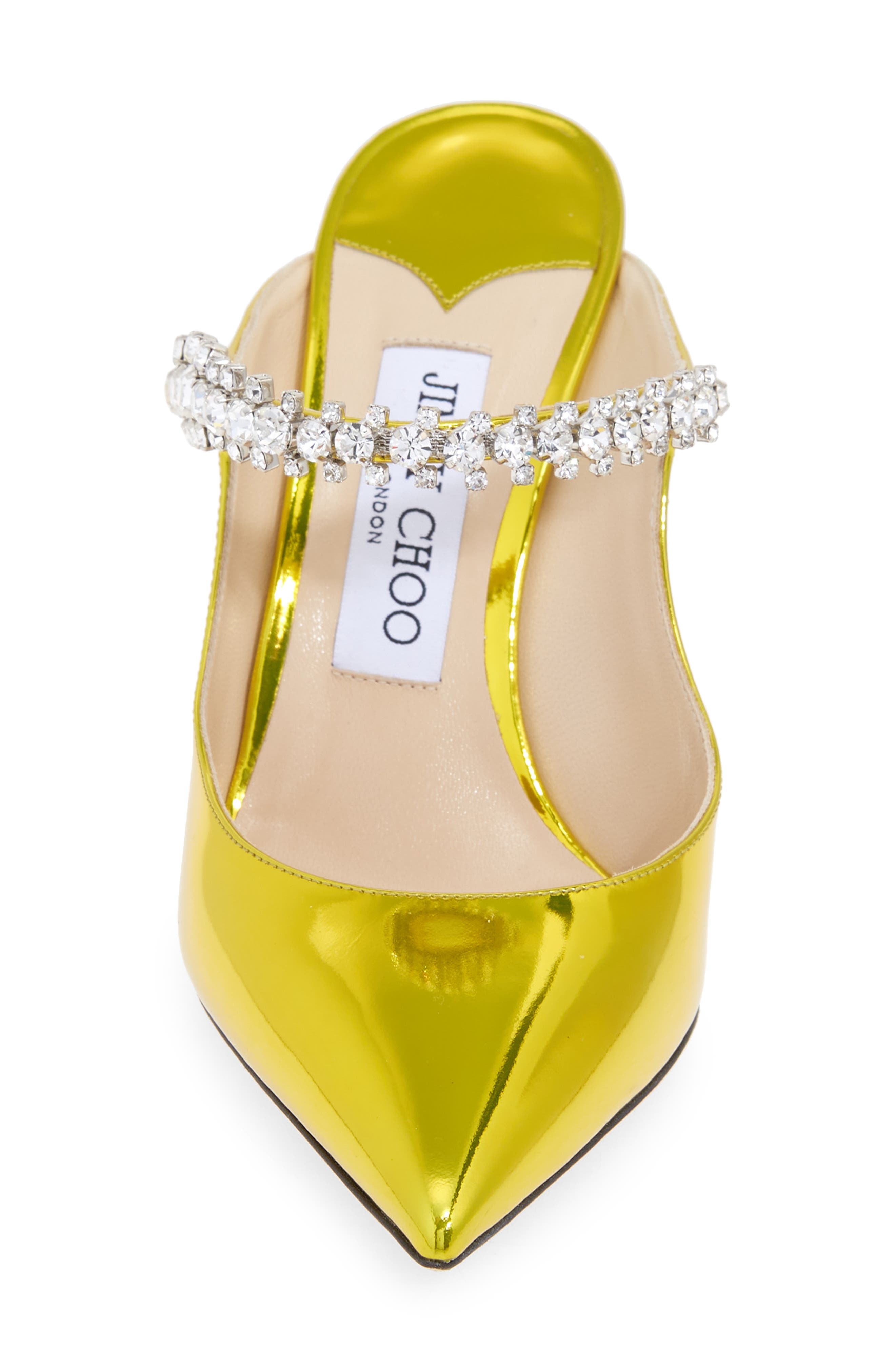 Jimmy Choo Bing Crystal Embellished Metallic Leather Mule (Women ...