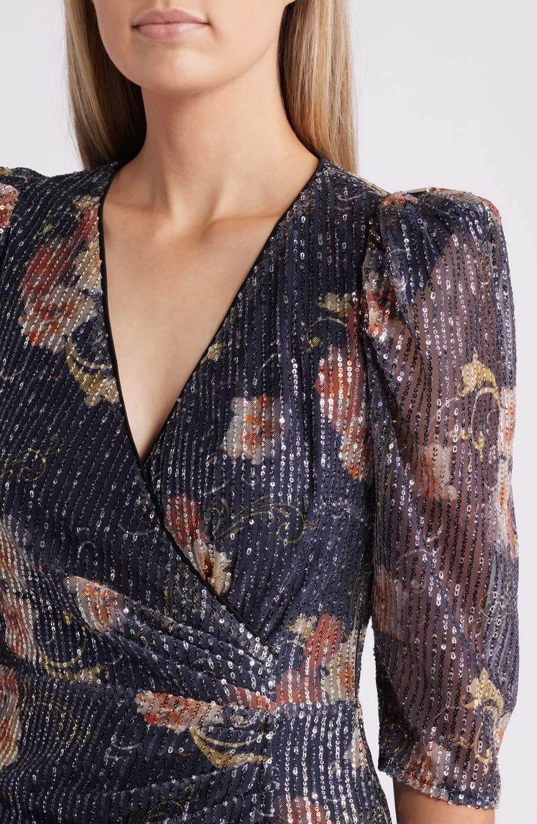 Chelsea28 Sequin Print Puff Shoulder Long Sleeve Gown | Nordstromrack
