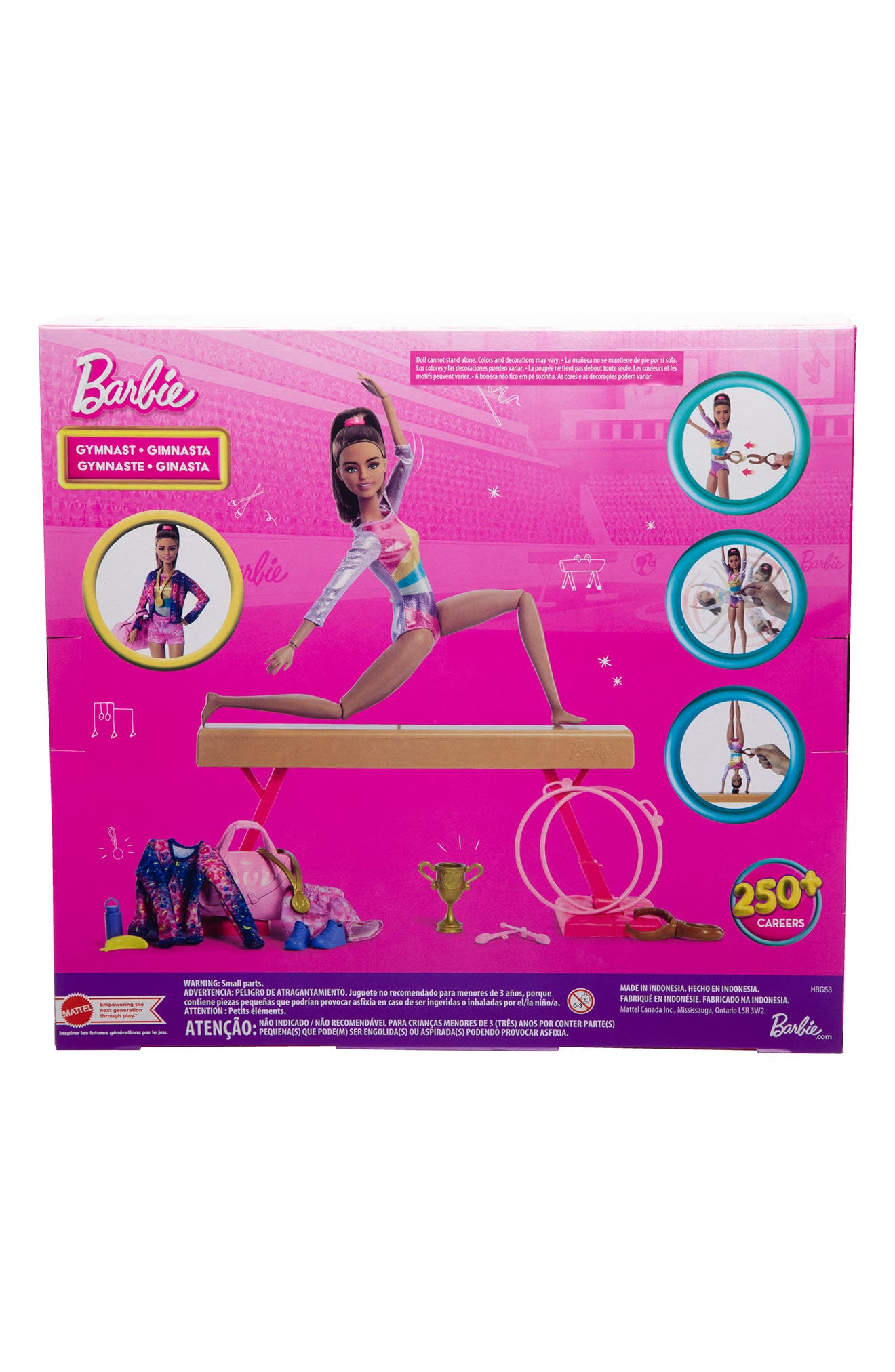 Mattel Barbie® Gymnastics Playset with Doll, Balance Beam & 10 ...