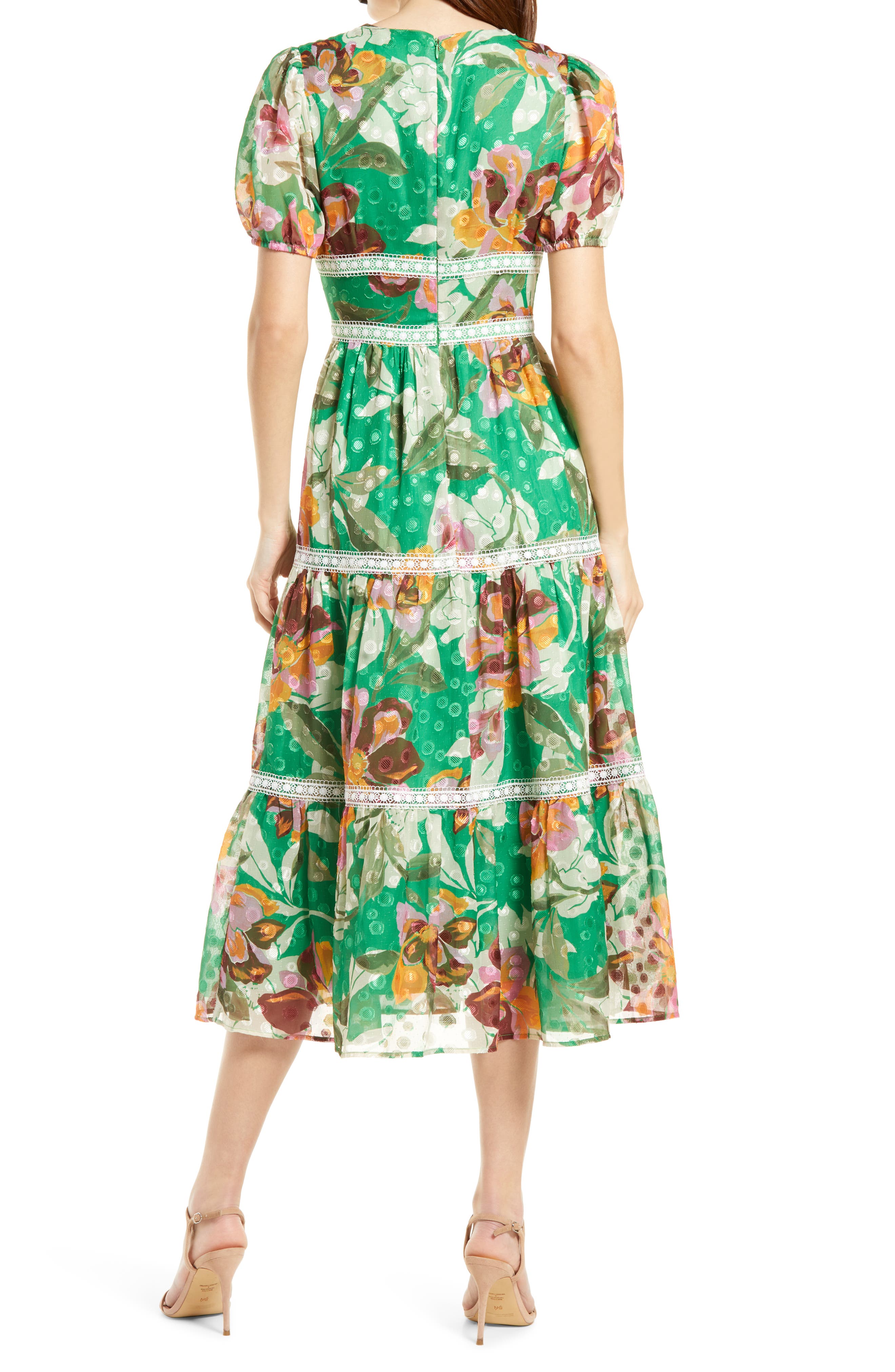 Adelyn Rae Lian Jacquard Print Midi Dress | Nordstrom