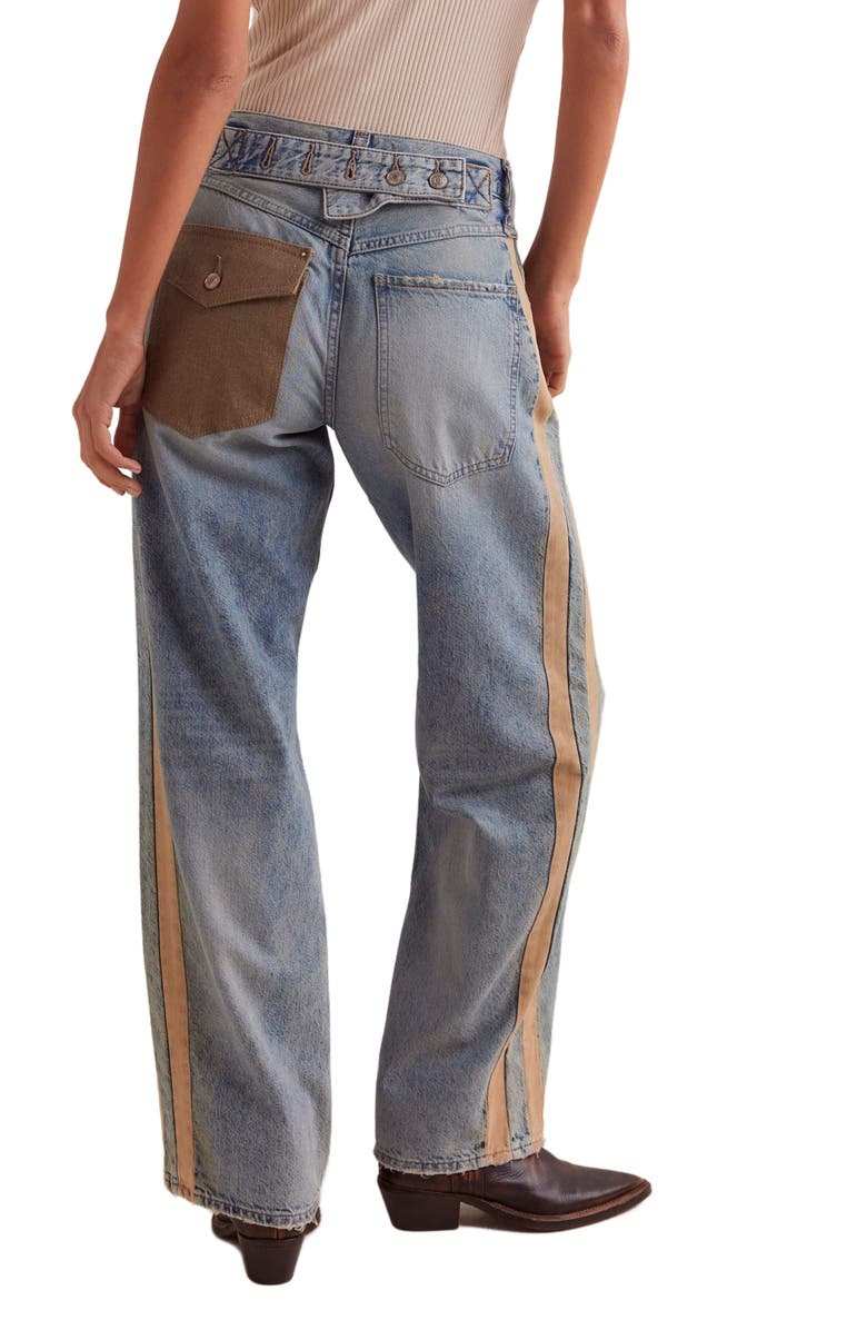 Free People We the Free Zambi Side Stripe Slouchy Straight Leg Jeans ...
