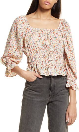 VERO MODA Henna Floral Smocked Top | Nordstrom