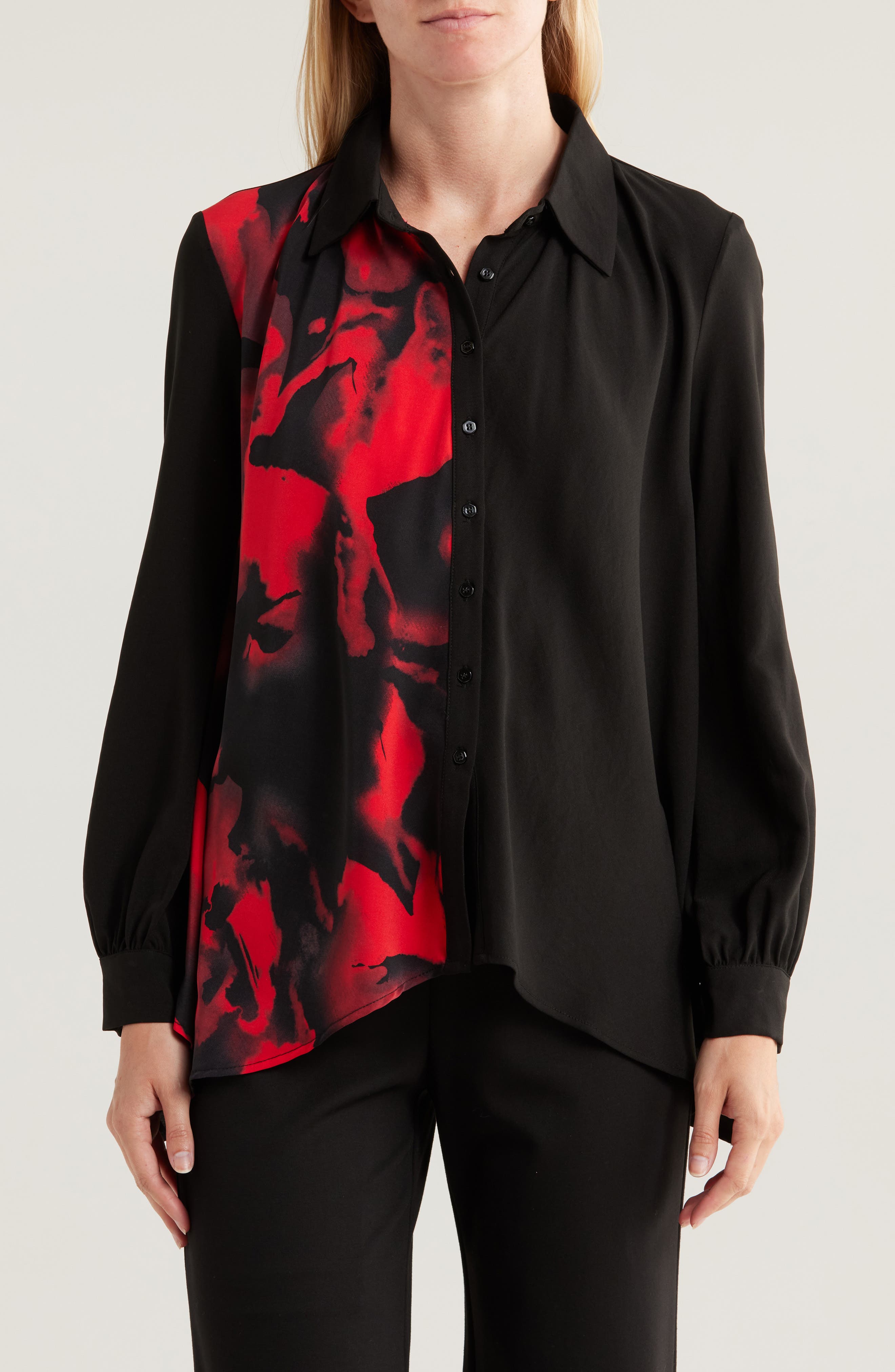 PATRIZIA LUCA Side Print Button-Up Shirt | Nordstromrack