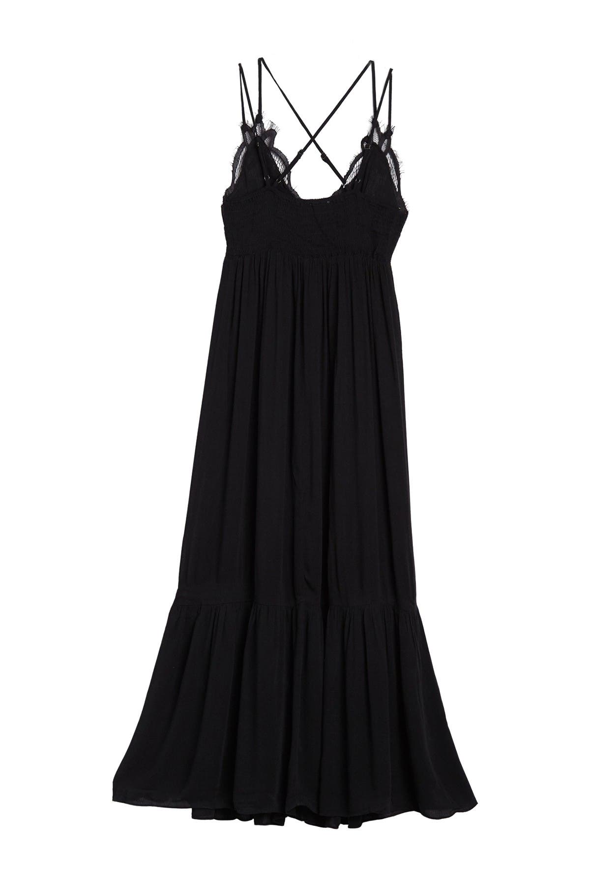 All in Favor Lace Criss-Cross Strap Midi Dress | Nordstromrack