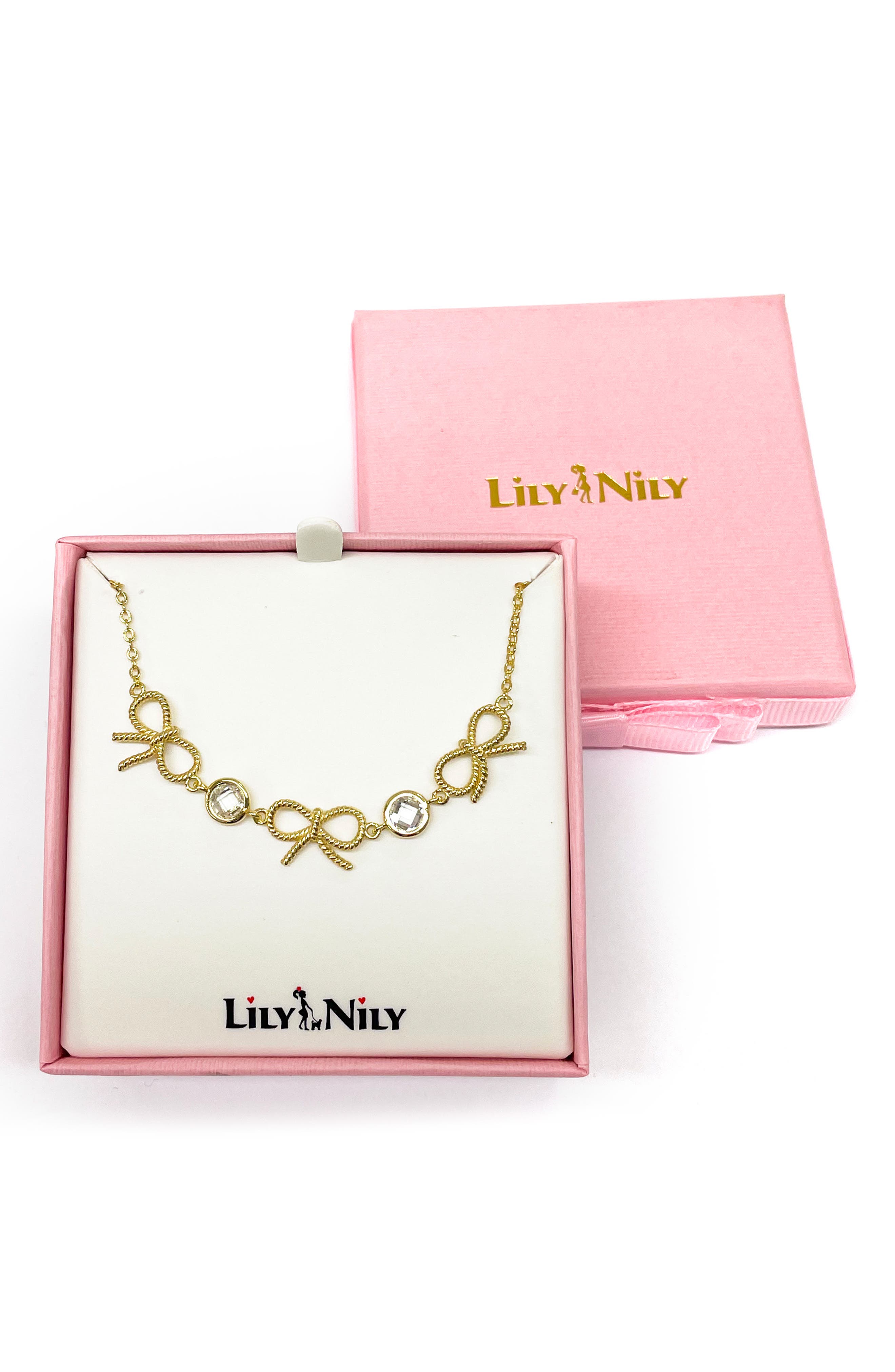Lily Nily Kids' Bow Twist Frontal Necklace | Nordstrom