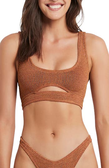 bond-eye BOUND by Bond-Eye The Sasha Cutout Waffle Bikini Top | Nordstrom