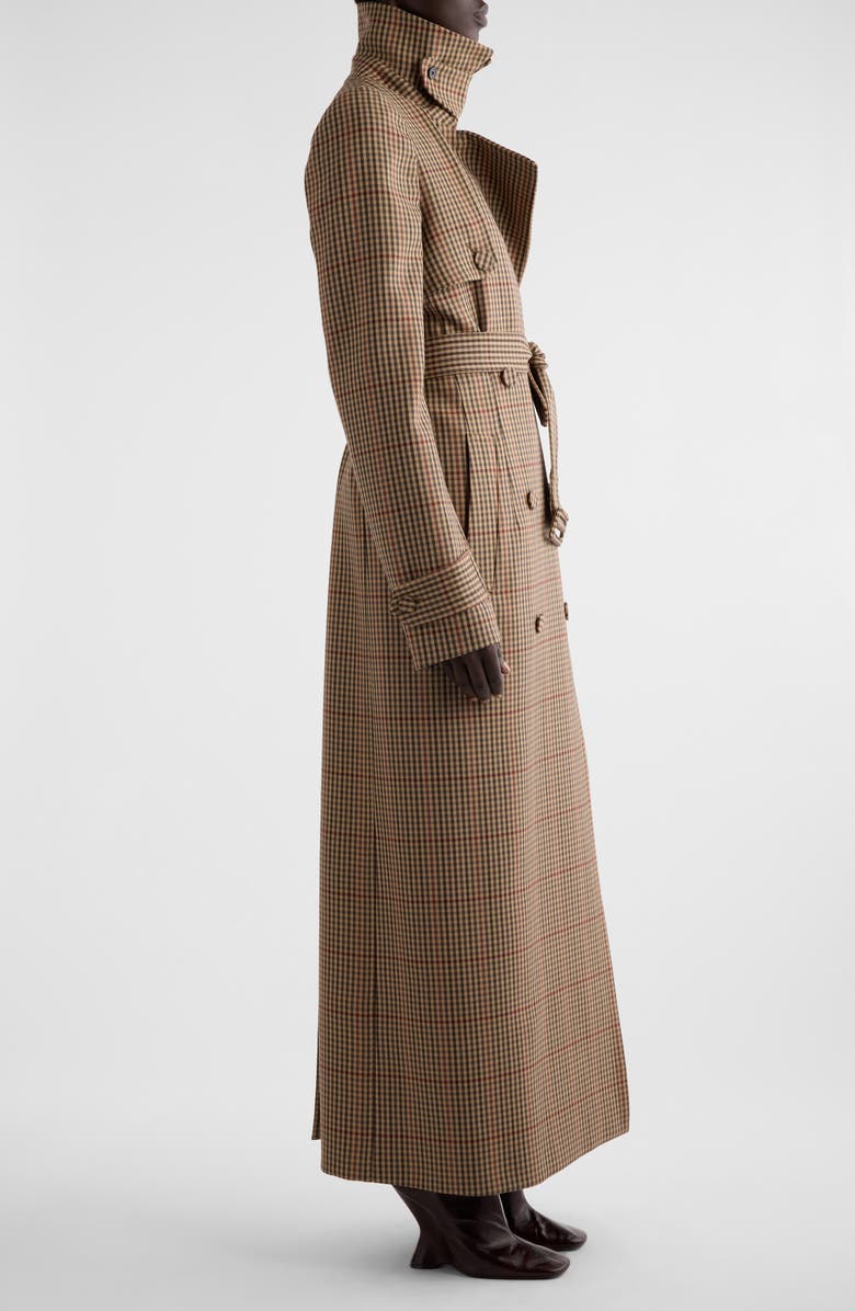 Dries Van Noten Remis Check Wool Long Trench Coat | Nordstromrack